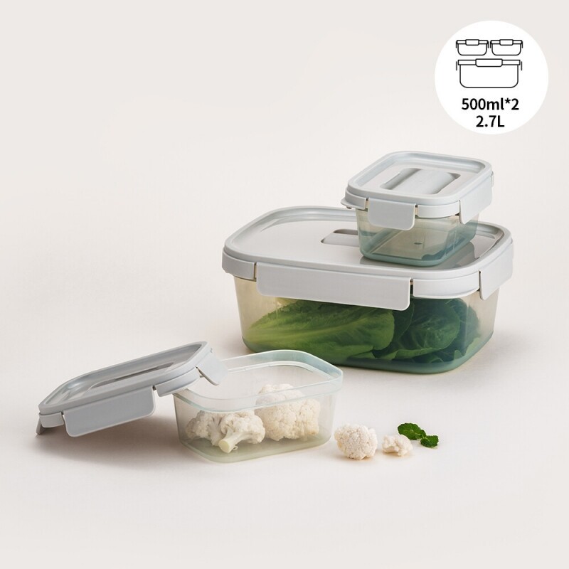 LocknLock 500ML 2P + 2.7L 1P Nestopia Chak Chak Food Storage Container BPA Free Case Stackable ...
