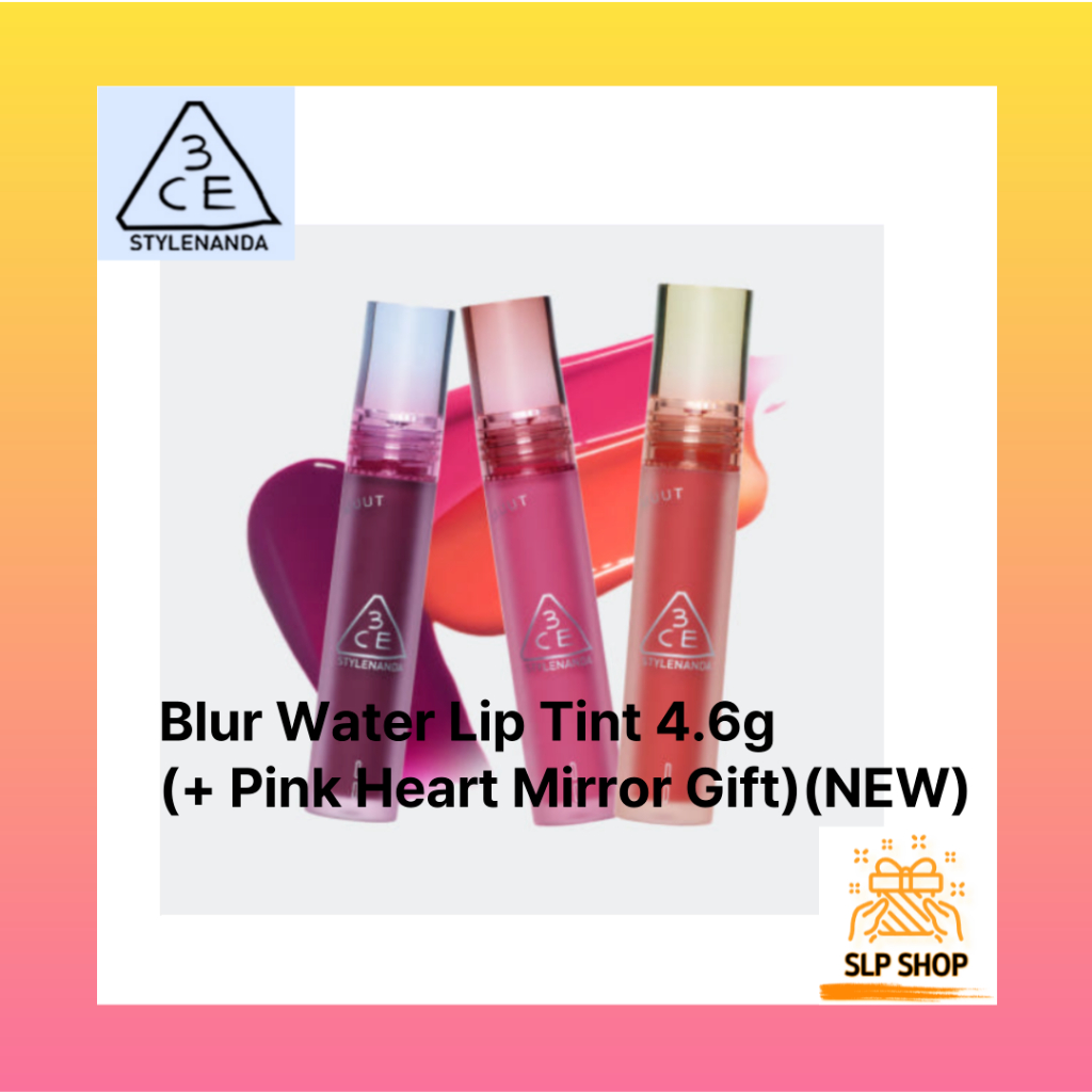 [3CE ] Blur Water Lip Tint 4.6g (+ Pink Heart Mirror Gift)(NEW ...