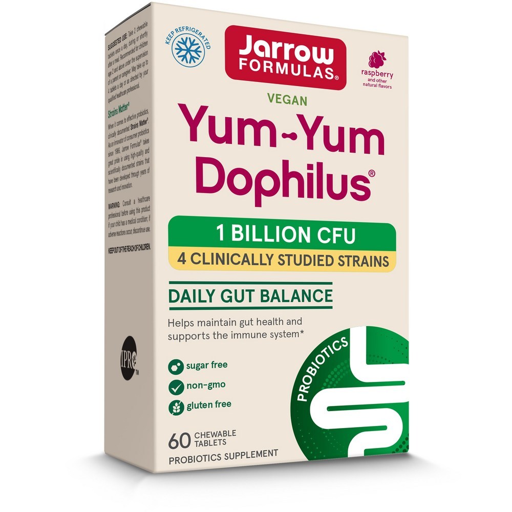 Jarrow Formulas Dophilus Probiotic Raspberry Chewable Tablets 60 Count ...