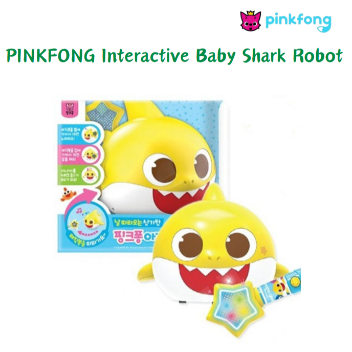PINKFONG Baby Shark Interactive Singing Robot Toy with Magic Wand ...