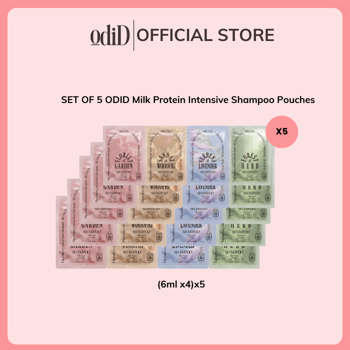 SET OF 5 ODID Milk Protein Intensive Shampoo Pouches (6ml x 4 each ...