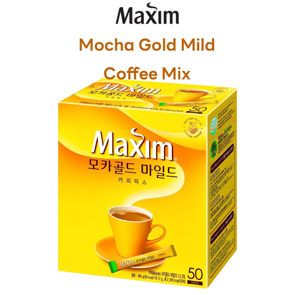 Maxim Mocha Gold Mild Coffee Mix 12g x 50 Sticks / 1 Box / Korean ...