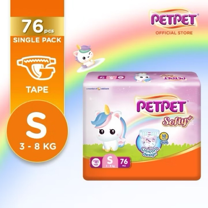 Petpet Unicorn Tape S76 baby diapers | Shopee Philippines