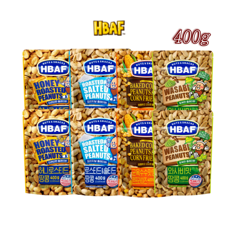 Korean Flavored Peanuts 400g - HBAF | Crunchy & Savory Nut Snack Mix Inspired by Authentic ...