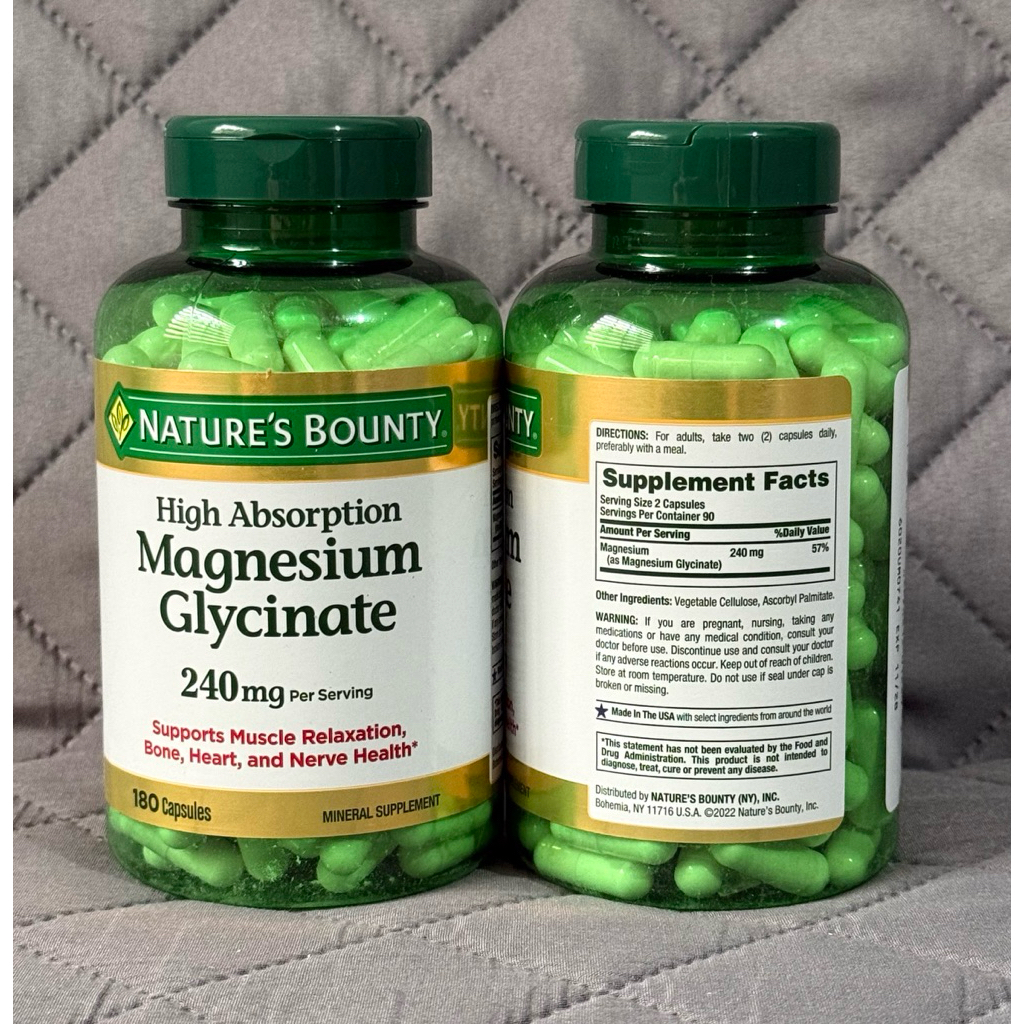 Nature’s Bounty Magnesium Glycinate 250mg 180 Capsules | Shopee Philippines