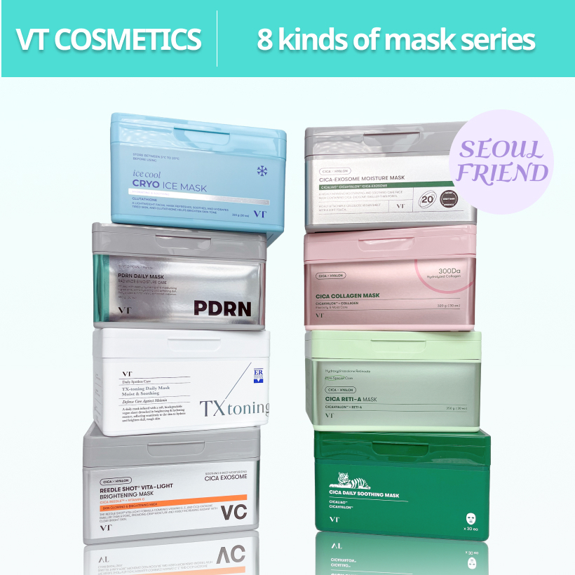 [VT COSMETICS] Mask 8 Type /Daily Soothing /Reti-A /Collagen /Exosome ...