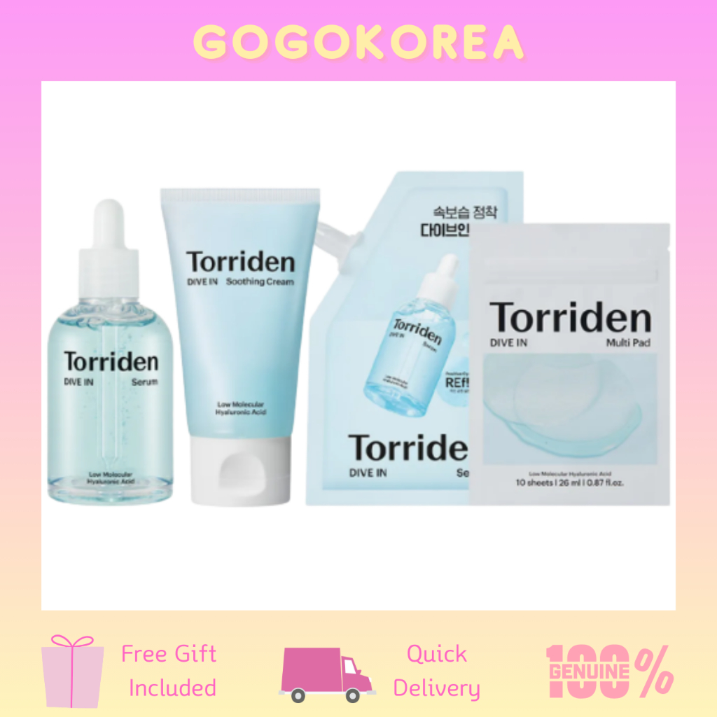 Dive-In Low Molecular Hyaluronic Acid Serum 100ml + Refill 50ml + Cream ...