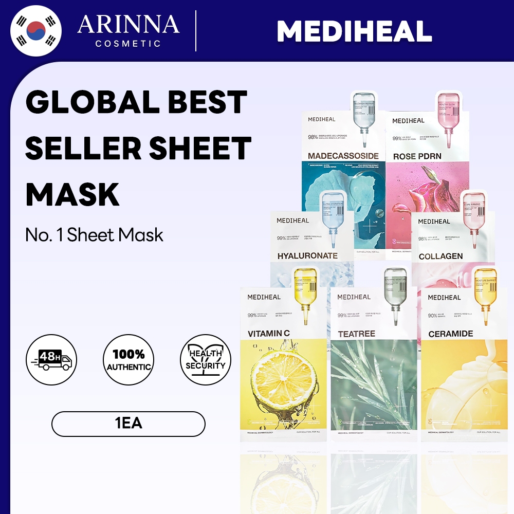 [MEDIHEAL] Essential Mask 7 Types 1pcs PDRN/Madecassoside/Vitamin C ...