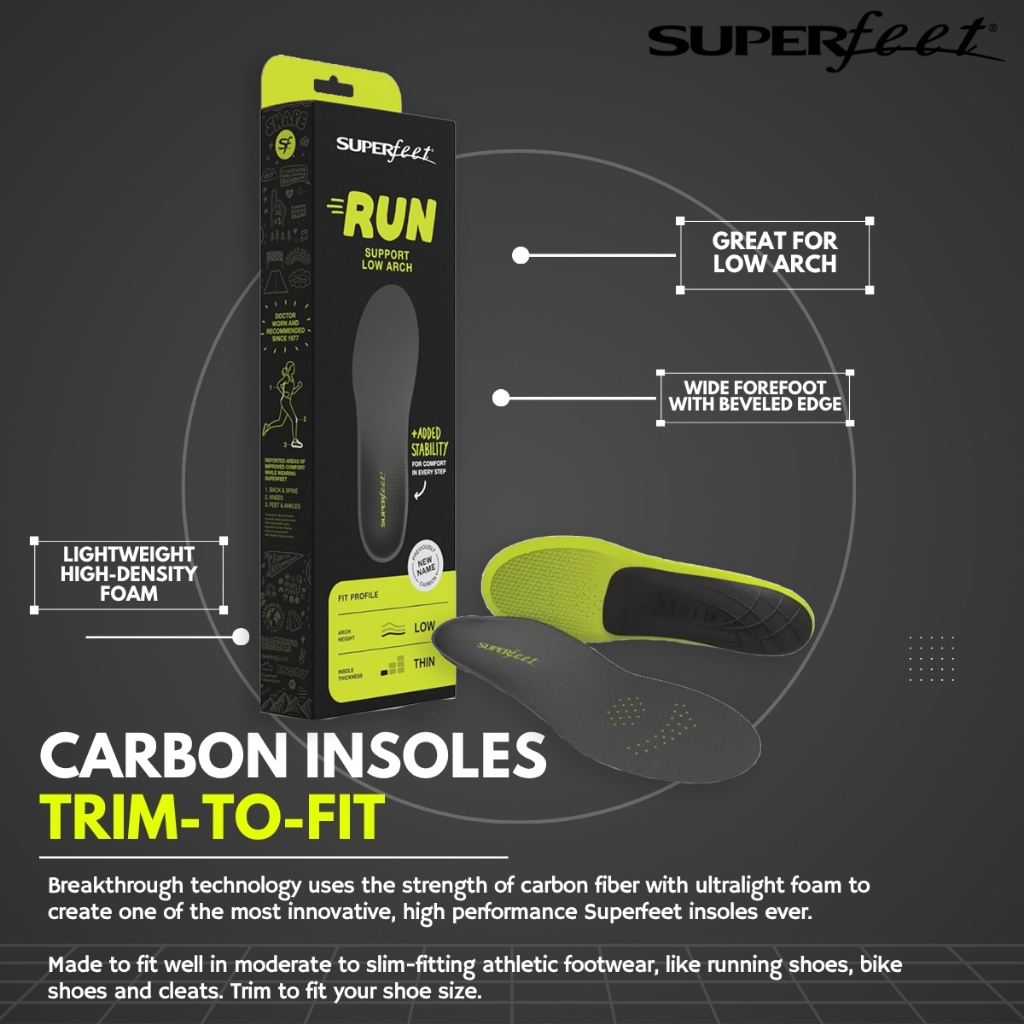 SUPERFEET CARBON INSOLES (TRIM-TO-FIT)(Carbon Fiber Performance ...
