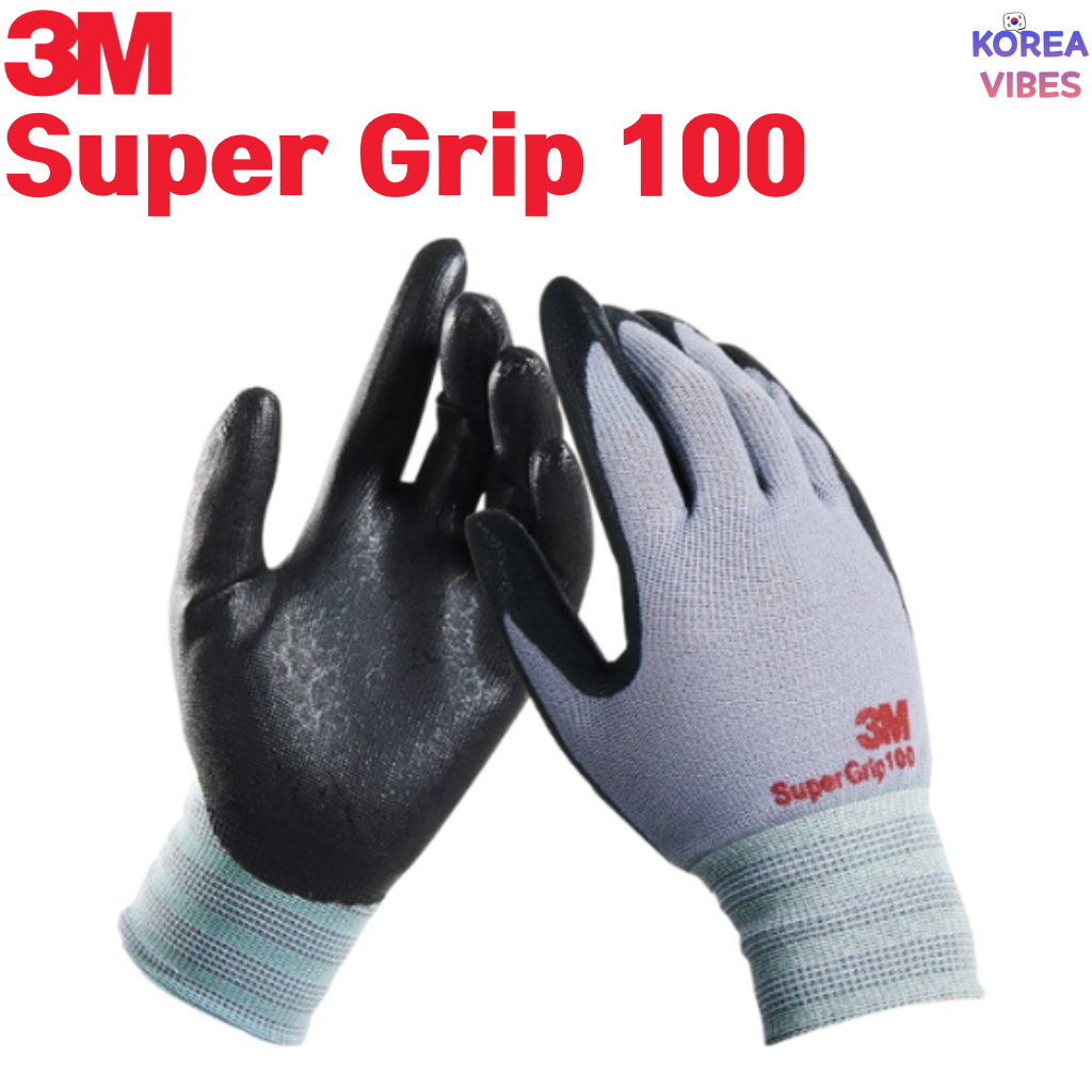 3M SUPERGRIP 100 Work Gloves NBR Coated Protective Safety Industrial ...