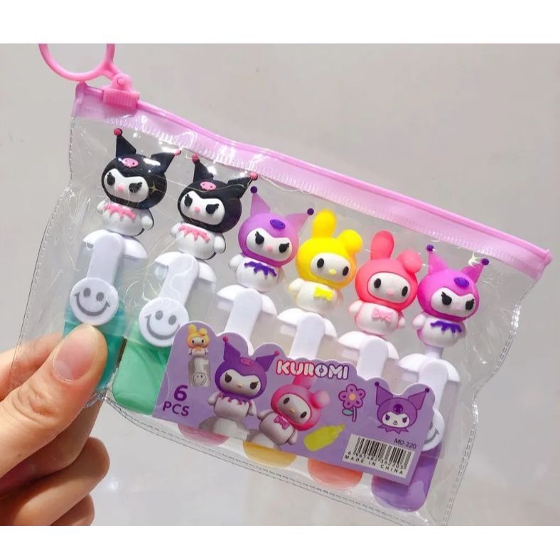 Kuromi Set of 6 Lovely Cartoon Kuromi Mini 6-color Highlighters Cute ...