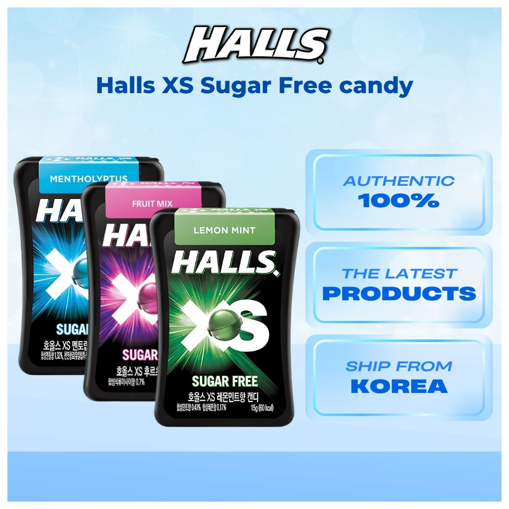Halls XS Sugar-Free Refreshing Mini Candy 15 g | Menthol & Fruit ...