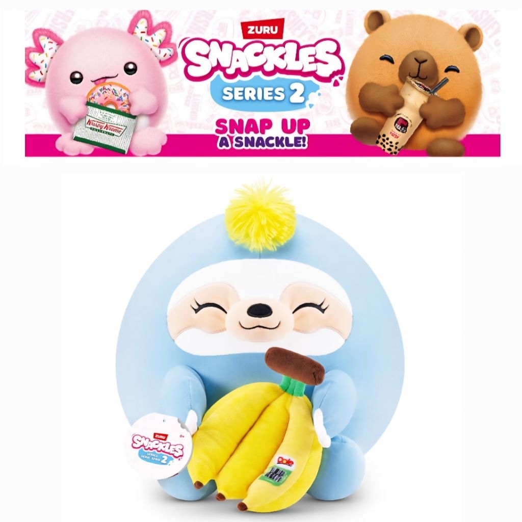 BNIB ZURU Snackles Series 2 Sloth & Dole Banana 8" Plush Toy | Shopee ...