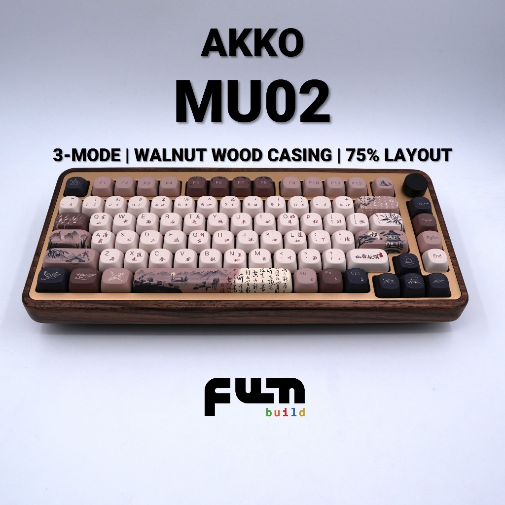 AKKO MU02 Mountain Seclusion | 75% Layout | Tri-Mode Wireless | Walnut ...