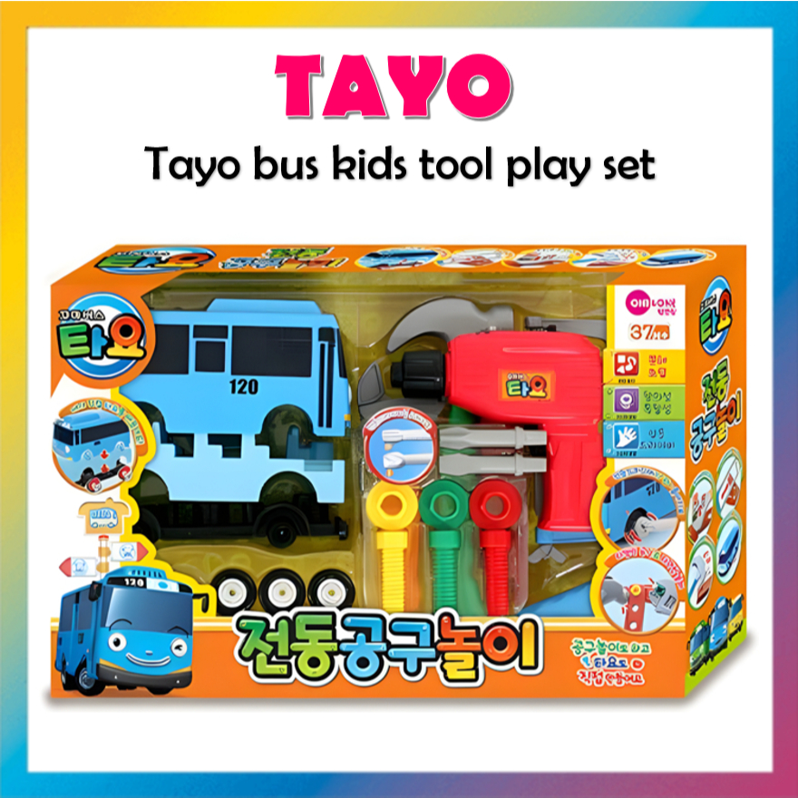 [TAYO] Tayo bus STEM kids tool play set Korean bus toy pretend play ...