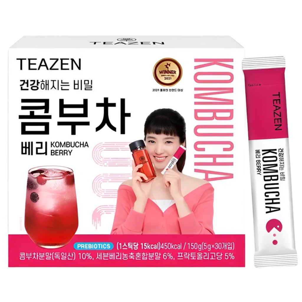 TEAZEN Kombucha Berry 5g x 30 Sticks – Zero Sugar, Low Calorie ...