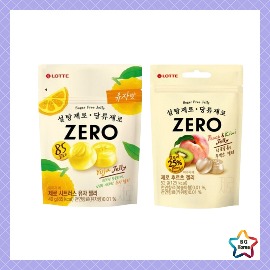 Lotte Zero Citrus Yuzu Jelly and Fruits Jelly 40g 52g Low Calorie Sugar Free Healthy Snack ...
