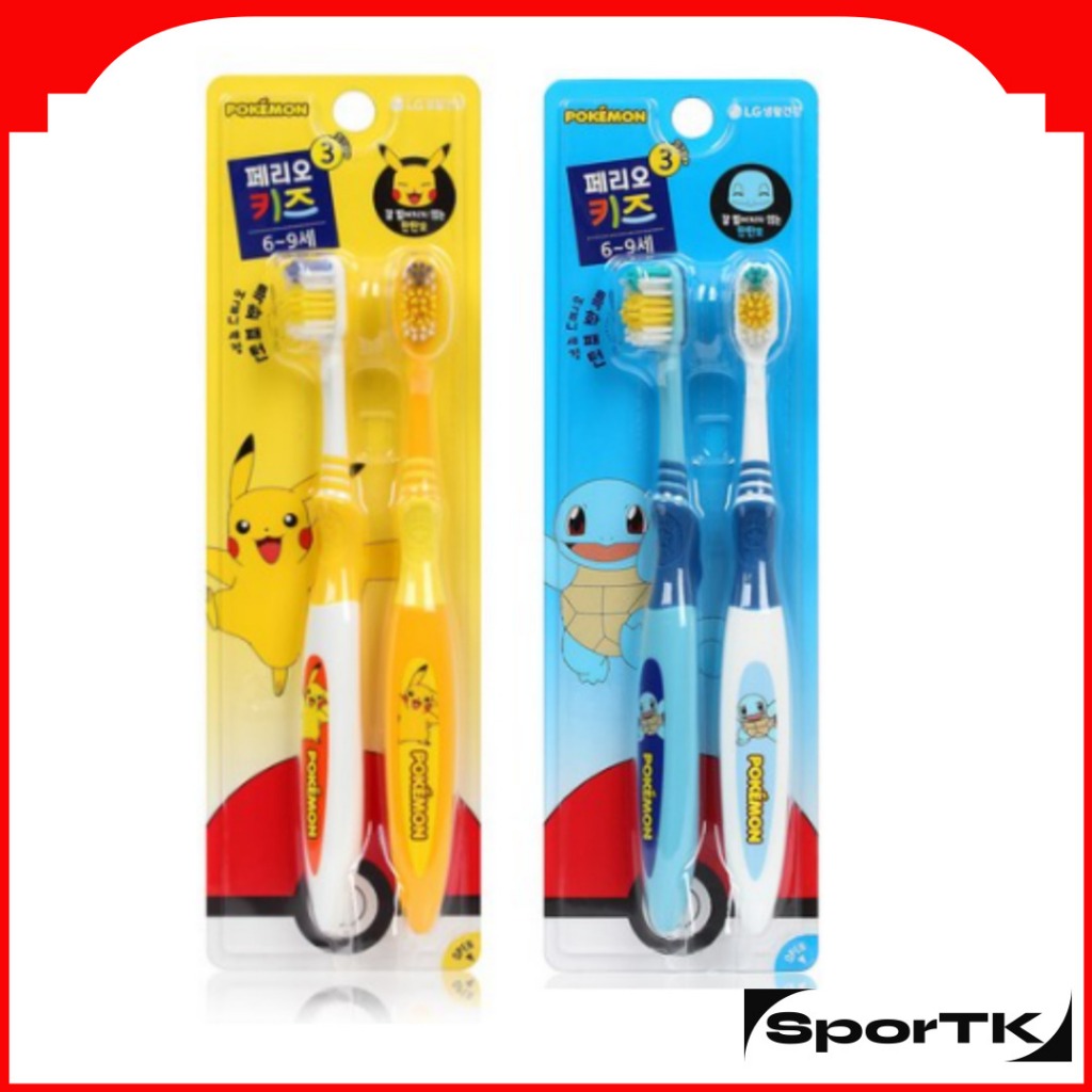 Perioe Kids Pokemon Toothbrush 2peices Set (Pikachu/Squirtle) / Oral ...