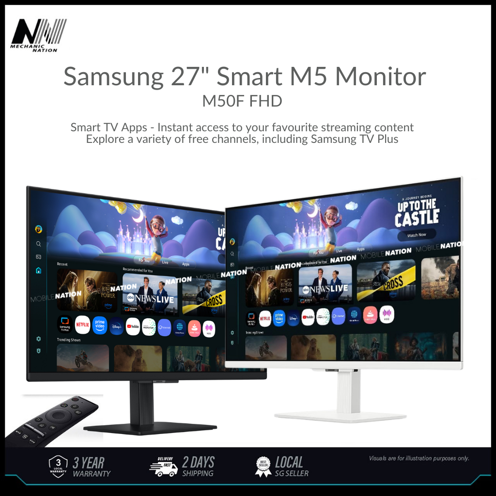 Samsung 27" Smart Monitor M5 M50F FHD | LS27FM501EEXXS (White ...