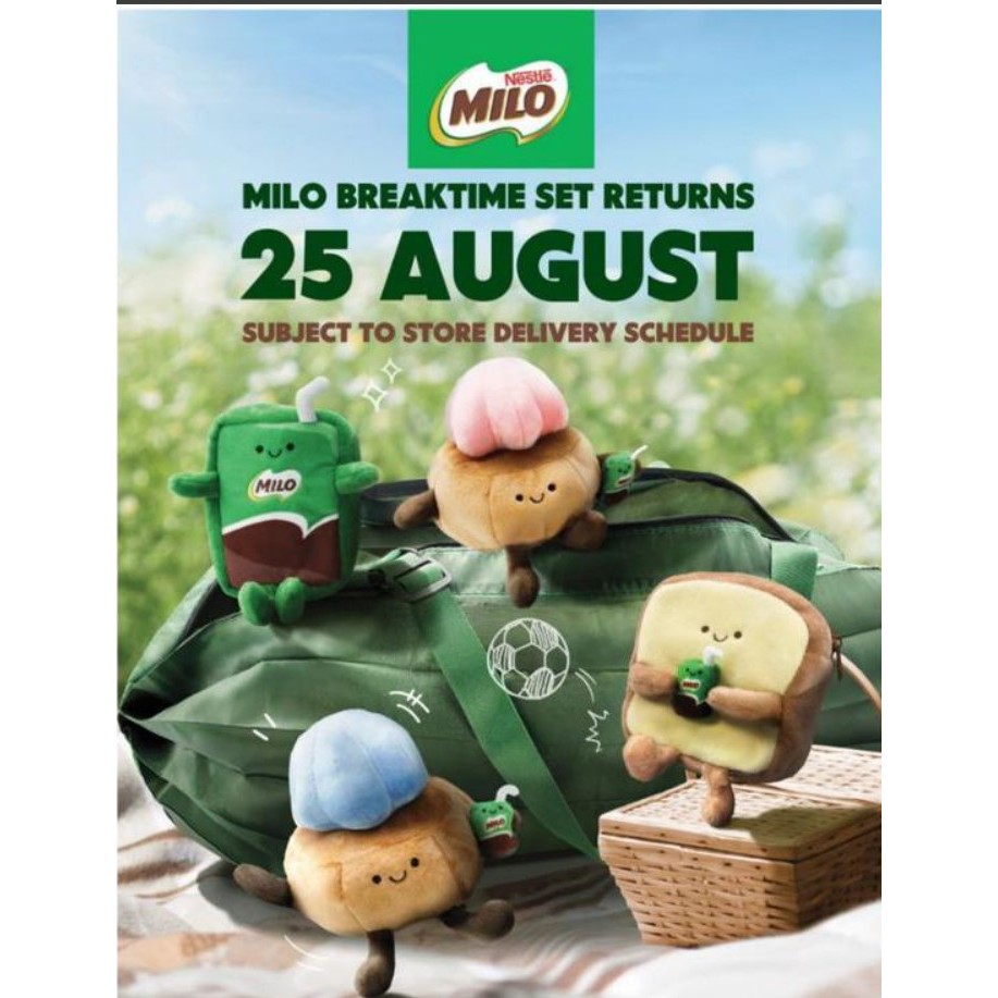 JellyCat Milo SG Breaktime Set Plushie With 2 Way Duffel Bag Full Set ...