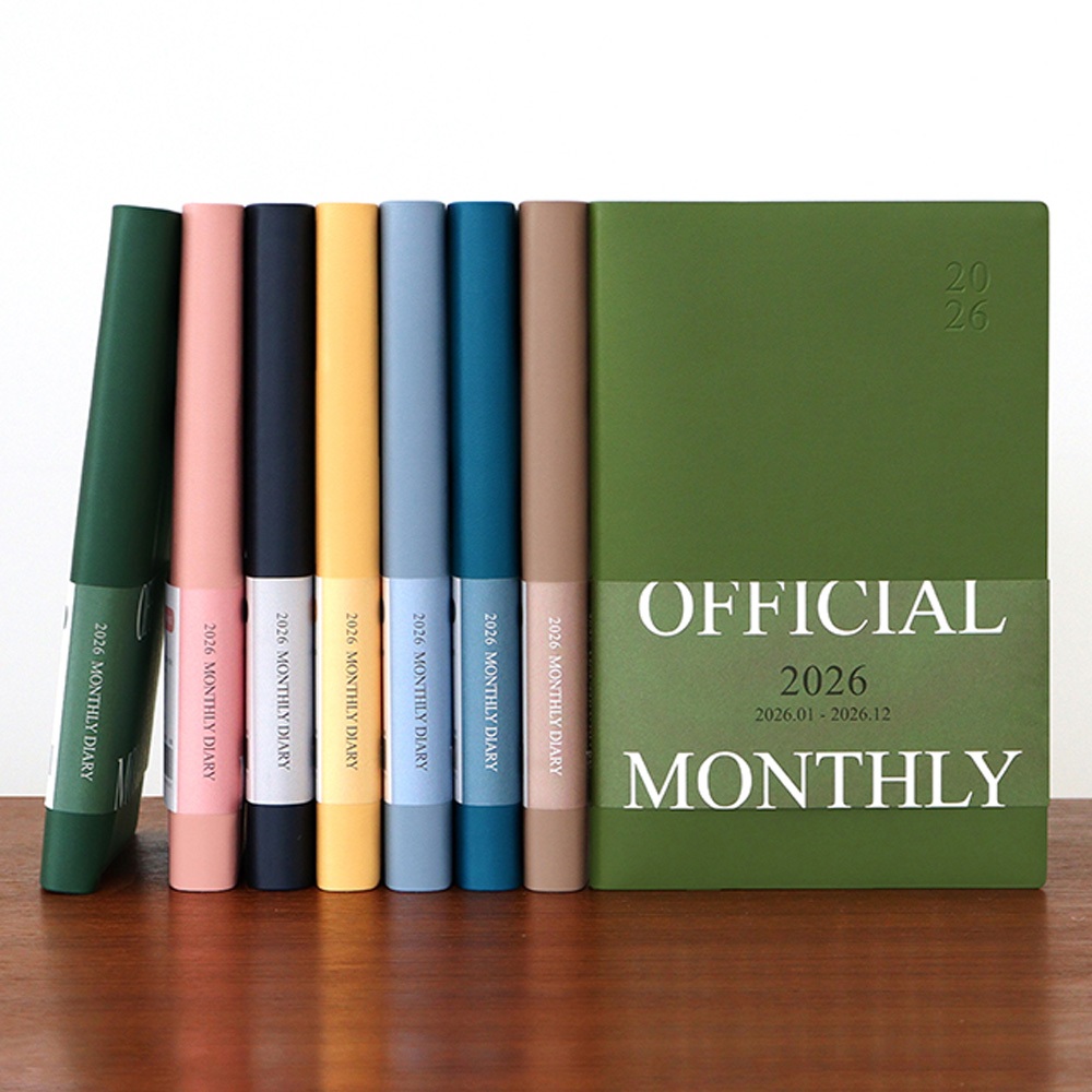 KOREA 2026 SIMPLE B6 MONTHLY DIARY - Monthly Planner Notebook Scheduler Line Grid Note Pad ...