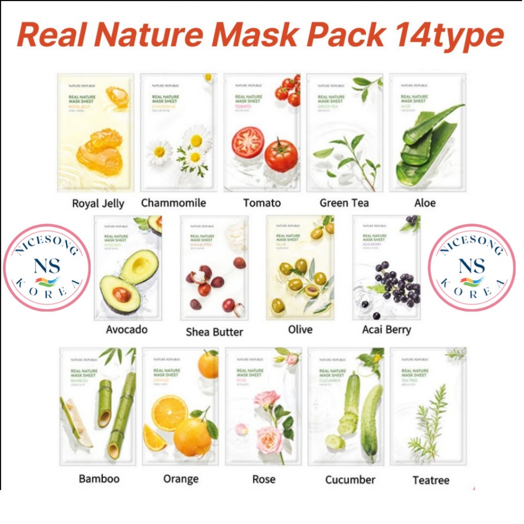 [Nature Republic]Real Nature Mask Sheet 14type | Shopee Philippines