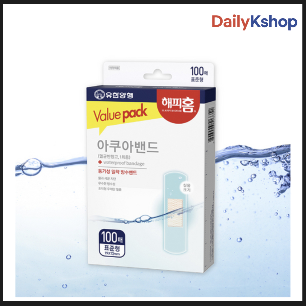 [HAPPY HOME] Aqua Band Standard Type – Waterproof Adhesive Bandage, 19 ...