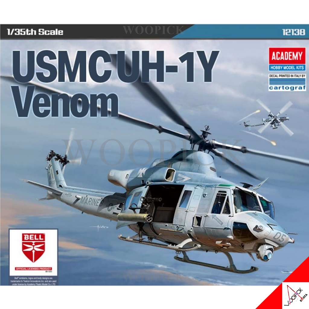 Academy 1/35 USMC UH-1Y Venom US Marine Helicoptor Huey Model kit Toy ...