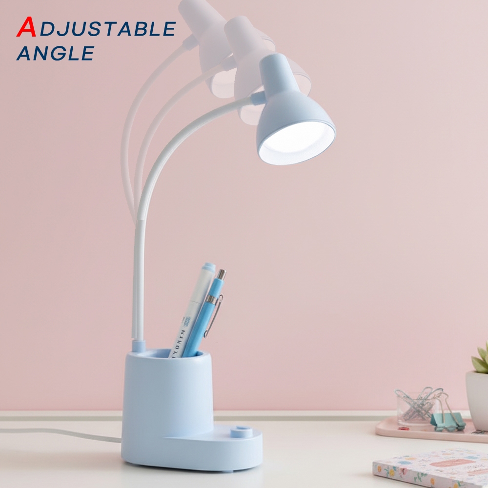 Daiso Adjustable LED Desk Lamp with Pen Holder & Storage Organizer ...
