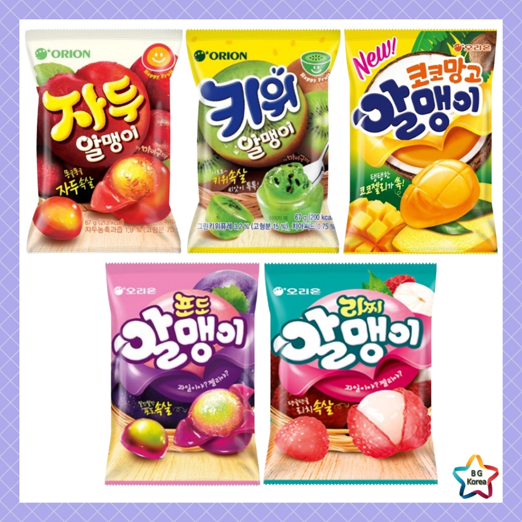 Orion Fruit Jelly 67g Korean Soft Chewy Candy Snack Assorted Flavors ...