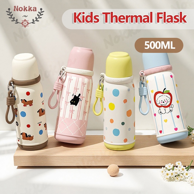 【SG】500ML Kids Thermal Flask With Dual Drinking Mouth And Cup Stainless ...