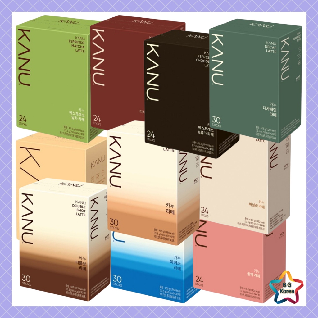 Maxim Kanu Instant Coffee Latte Mix Variety 24 30 Sticks Vanilla Dolce ...