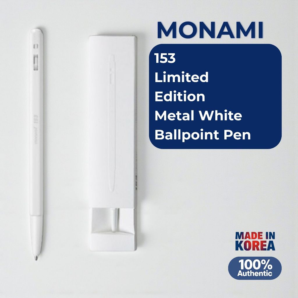 [Monami] 153 Limited Edition Metal Ballpoint Pen White 0.7mm – Korean ...