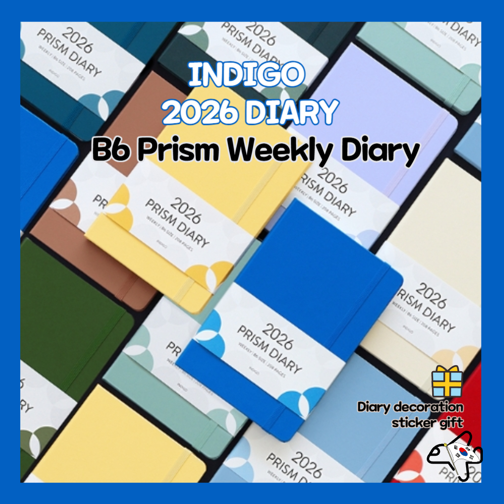 Indigo 2026 Diary B6 Prism Weekly Diary/ 2026 Planner Korean Diary /B6 2026 Diary/Weekly Planner ...