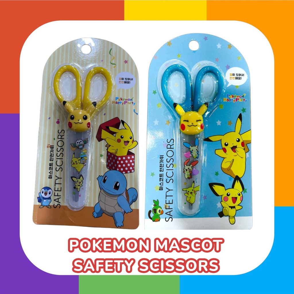[2pcs Set] Pokémon Mascot Safety Scissors – Pikachu Yellow + Blue / For ...