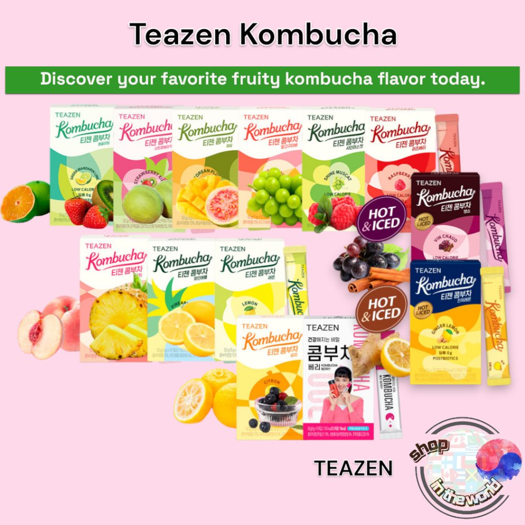 TEAZEN Kombucha Tea 13 Flavors 10T 30T / Zero Sugar Drink / Korean Tea / Health tea | Shopee ...