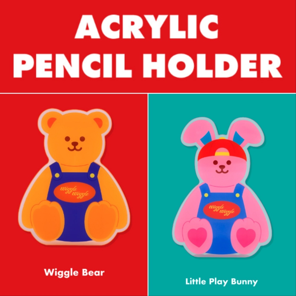 Wiggle Wiggle Acrylic Pencil Holder — Wiggle Bear / Little Play Bunny ...