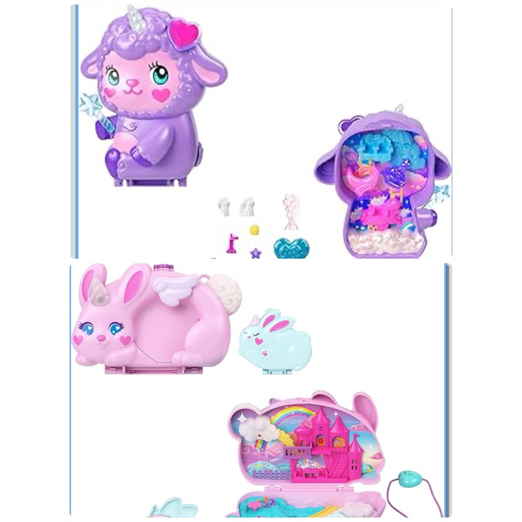 authentic imported from polly pocket bunny unicorn/ cozy dreamland ...