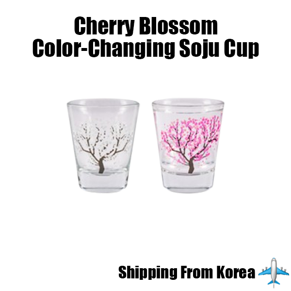 [Chakhan Salim] Cherry Blossom Color-Changing Glass Cup Flower Blooming ...