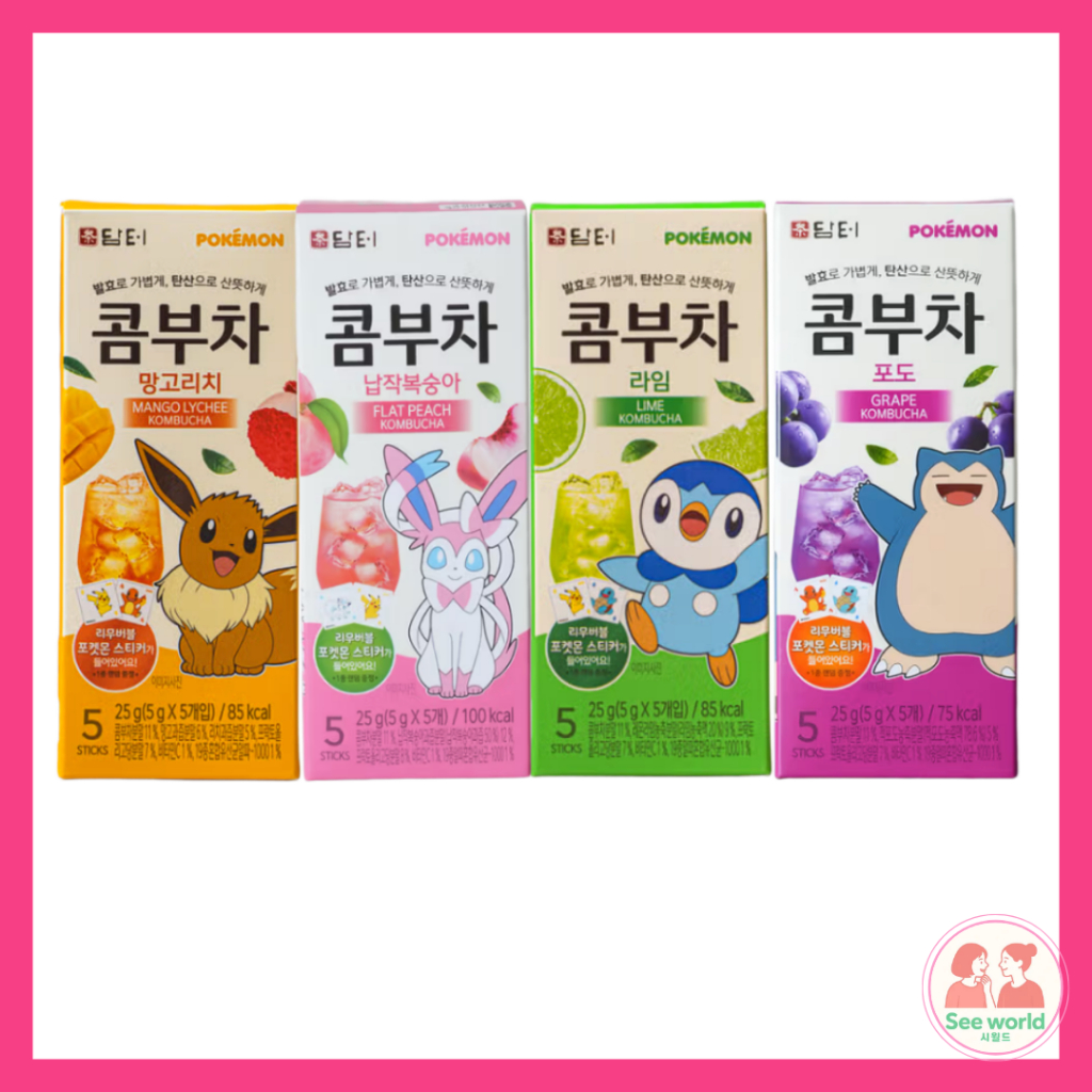Damtuh Pokémon Kombucha (5 sticks) – 4 Flavors | Korean Sparkling ...