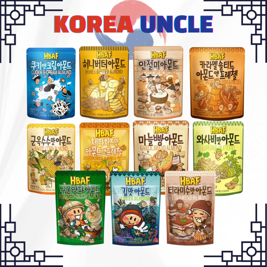 HBAF Almond Snacks – various Korean Flavors Honey Butter, Tiramisu ...