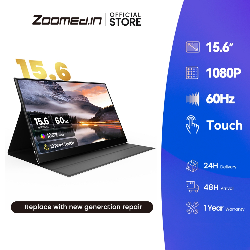 Zoomed-In Portable Monitor 14/15.6 inch 1080P 2K 4K USB-C HDMI Ultra ...