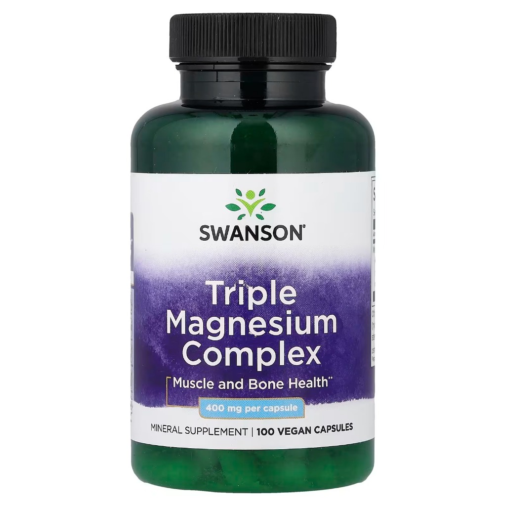 [Swanson] Triple Magnesium Complex 400mg 100 Vegan Capsules | Shopee ...