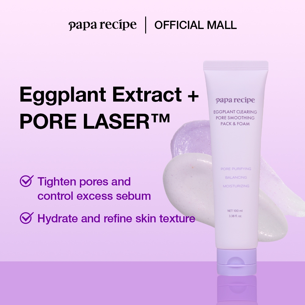 papa recipe Eggplant Clearing Pore Smoothing Pack & Foam (100ml ...