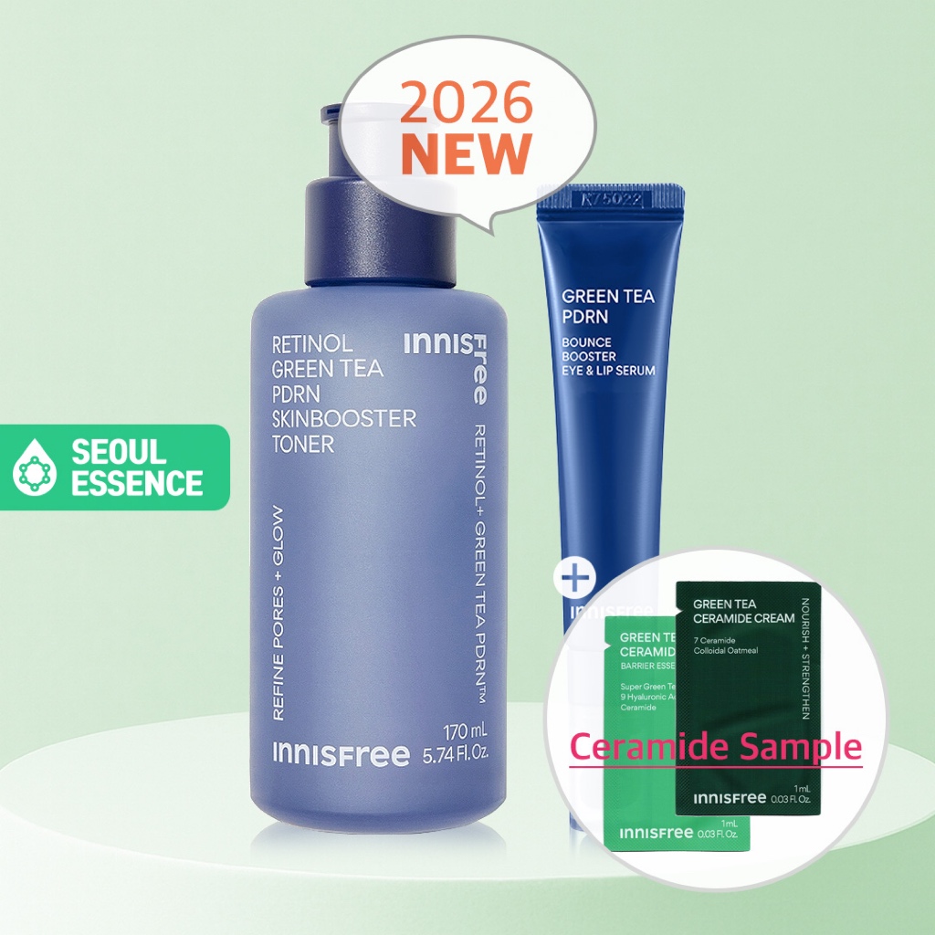 INNISFREE Retinol Green Tea PDRN Bounce Booster Eye & Lip Serum 15ml ...