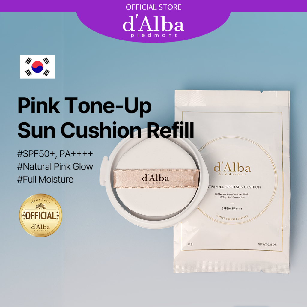 [d'Alba Official] [1+1] Pink Tone-Up Sun Cushion Refill SPF50+, PA ...