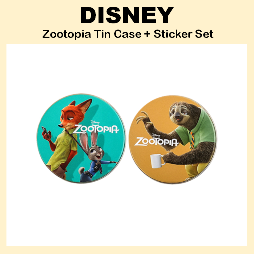 [DISNEY] ZOOTOPIA TIN CASE + STICKER SET Nick&Judy / Priscilla 50sheet ...