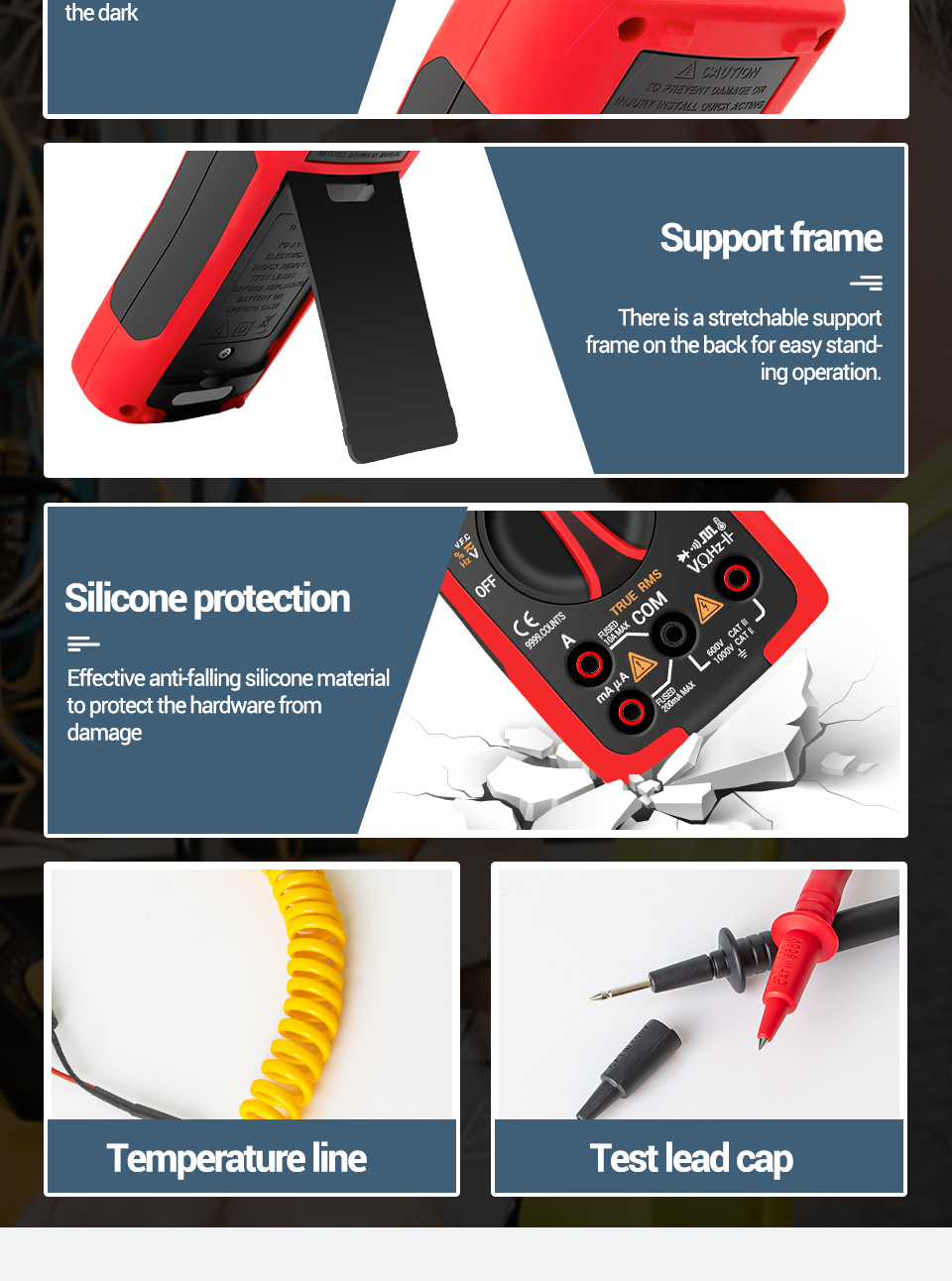 Aneng Q10 Digital Multimeter 9999 Profesional Tester True Rms Analog ...