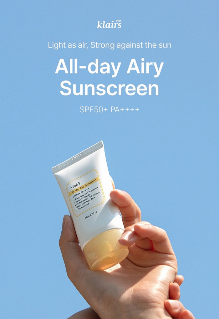 [Klairs] Non-sticky, Non-greasy Sunscreen All Day Cover Airy Sunscreen ...