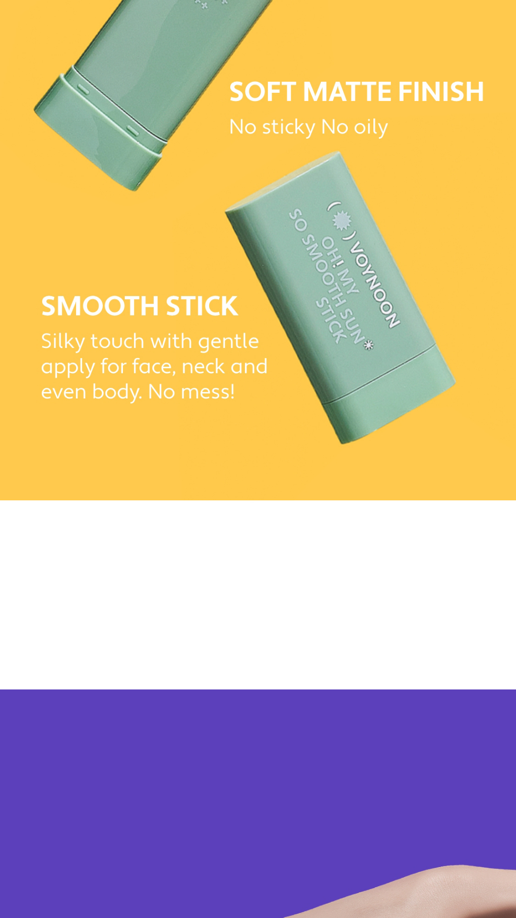 [VOYNOON] Oh My So Smooth Sun Stick (SPF 50+ PA+++) / No Sticky No Oily ...